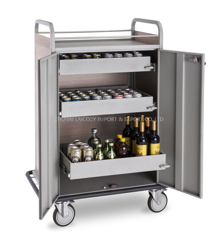 High Quality 5 Star Hotel Grey Board Beverage Restock Cart Multi ...